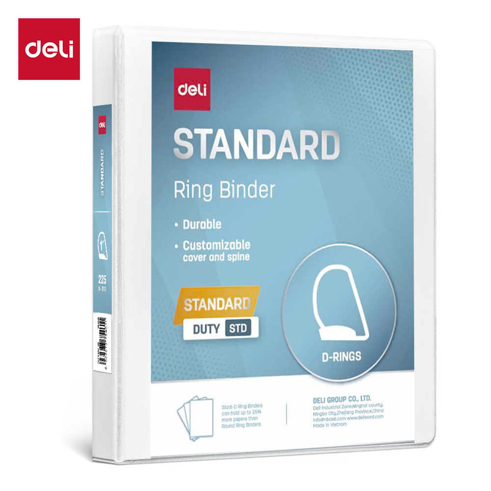 Deli Bulk View 3 Ring Binder, 1" D Rings, White